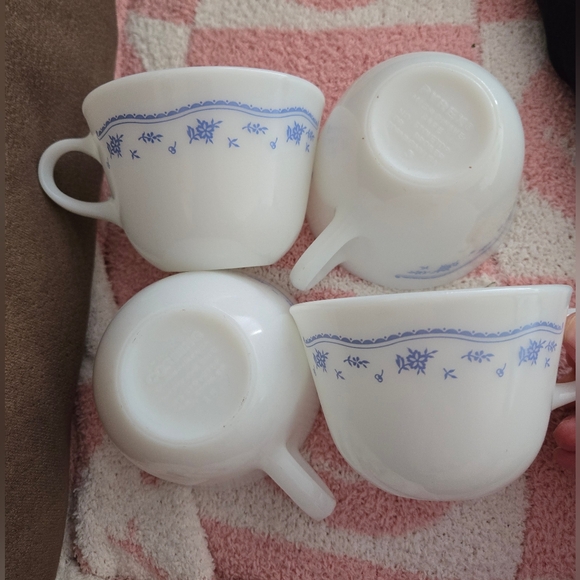 Pyrex | Dining | Vintage Pyrex Morning Blue Floral Milk Glass Coffee ...